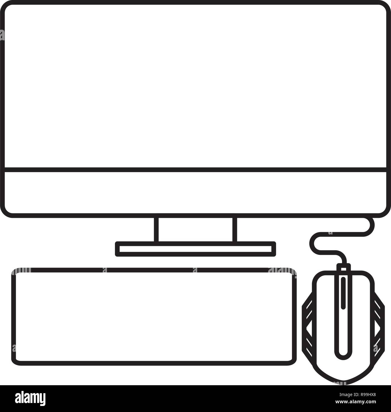 computer mouse and keyboard on white background vector illustration ...