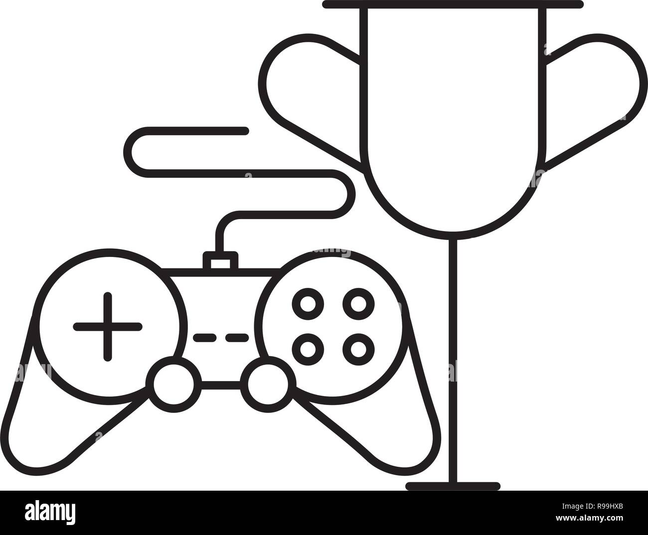 trophy and controller on white background vector illustration Stock ...