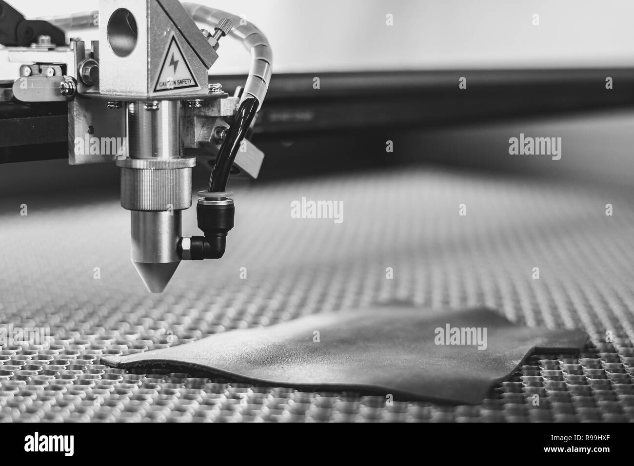 Very fine CNC leather cutting router machine Stock Photo - Alamy