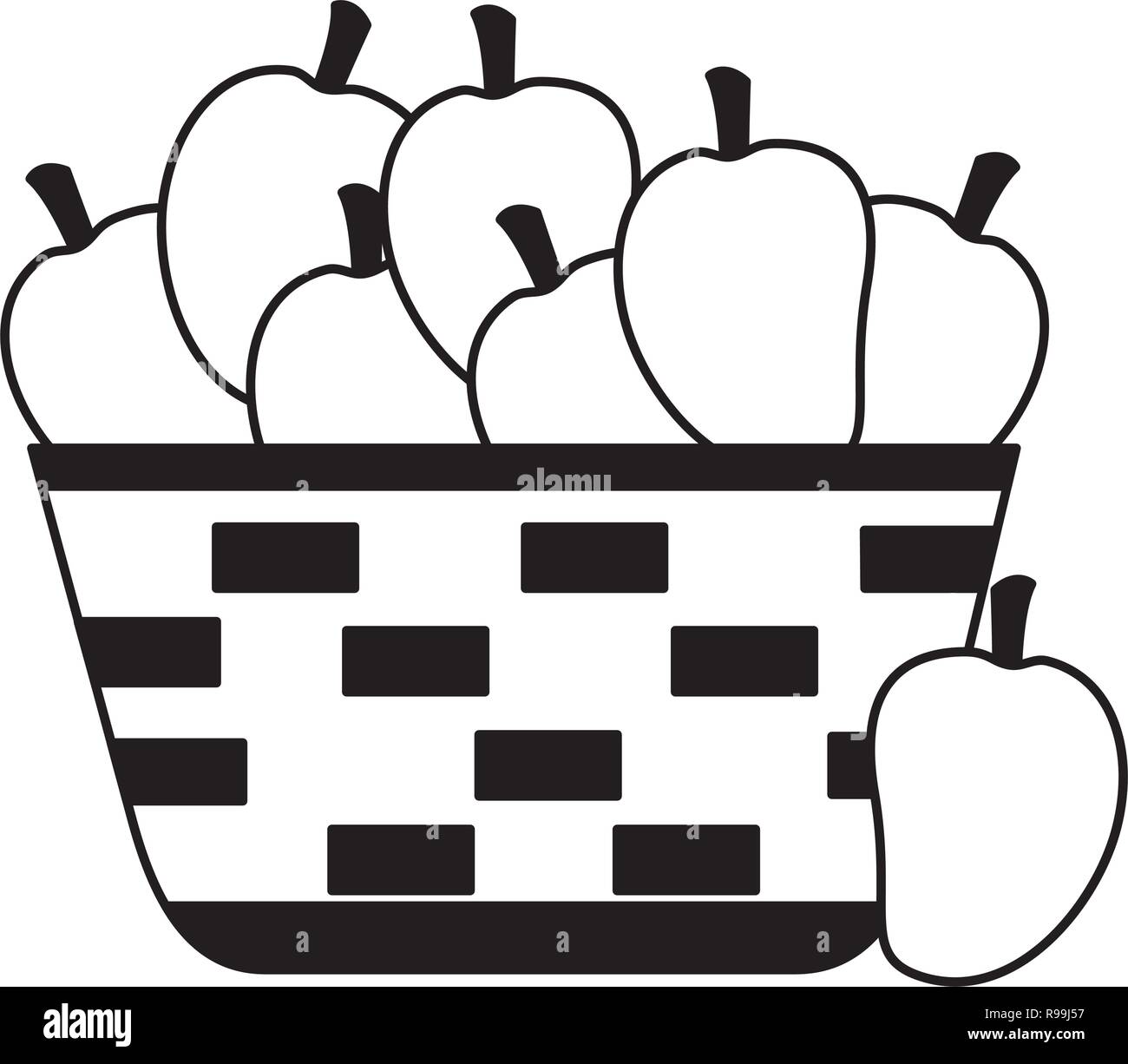 wicker basket with fresh mango vector illustration Stock Vector Image ...