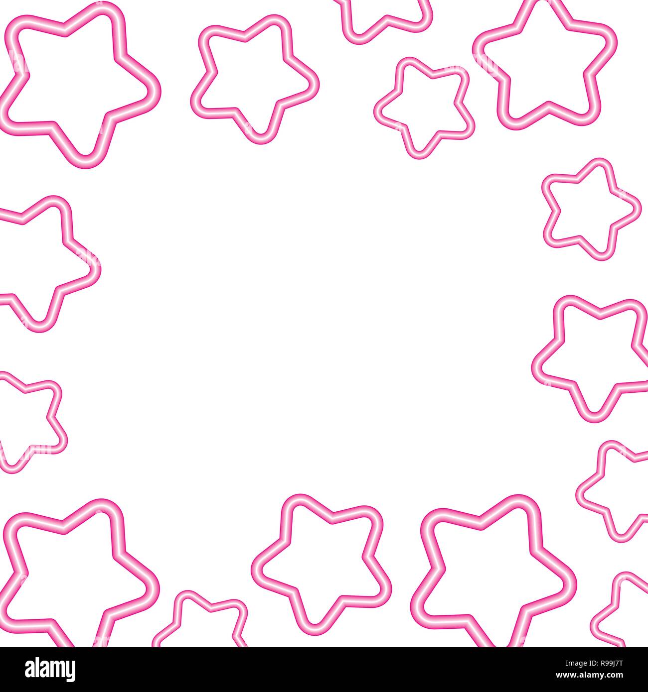 neon light stars decoration white background vector illustration vector ...