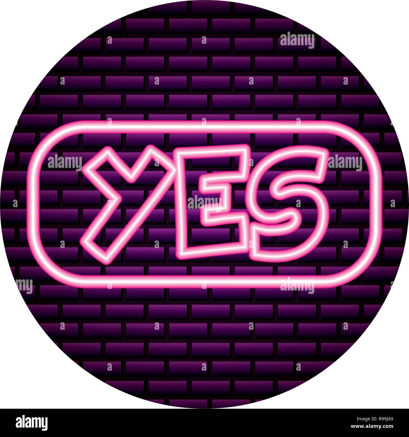 yes lettering neon video game vector illustration Stock Vector Image ...