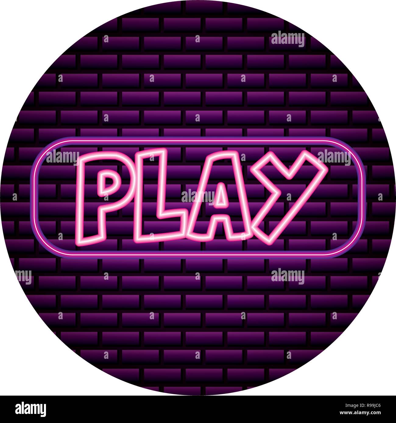 play button neon video game vector illustration Stock Vector Image ...