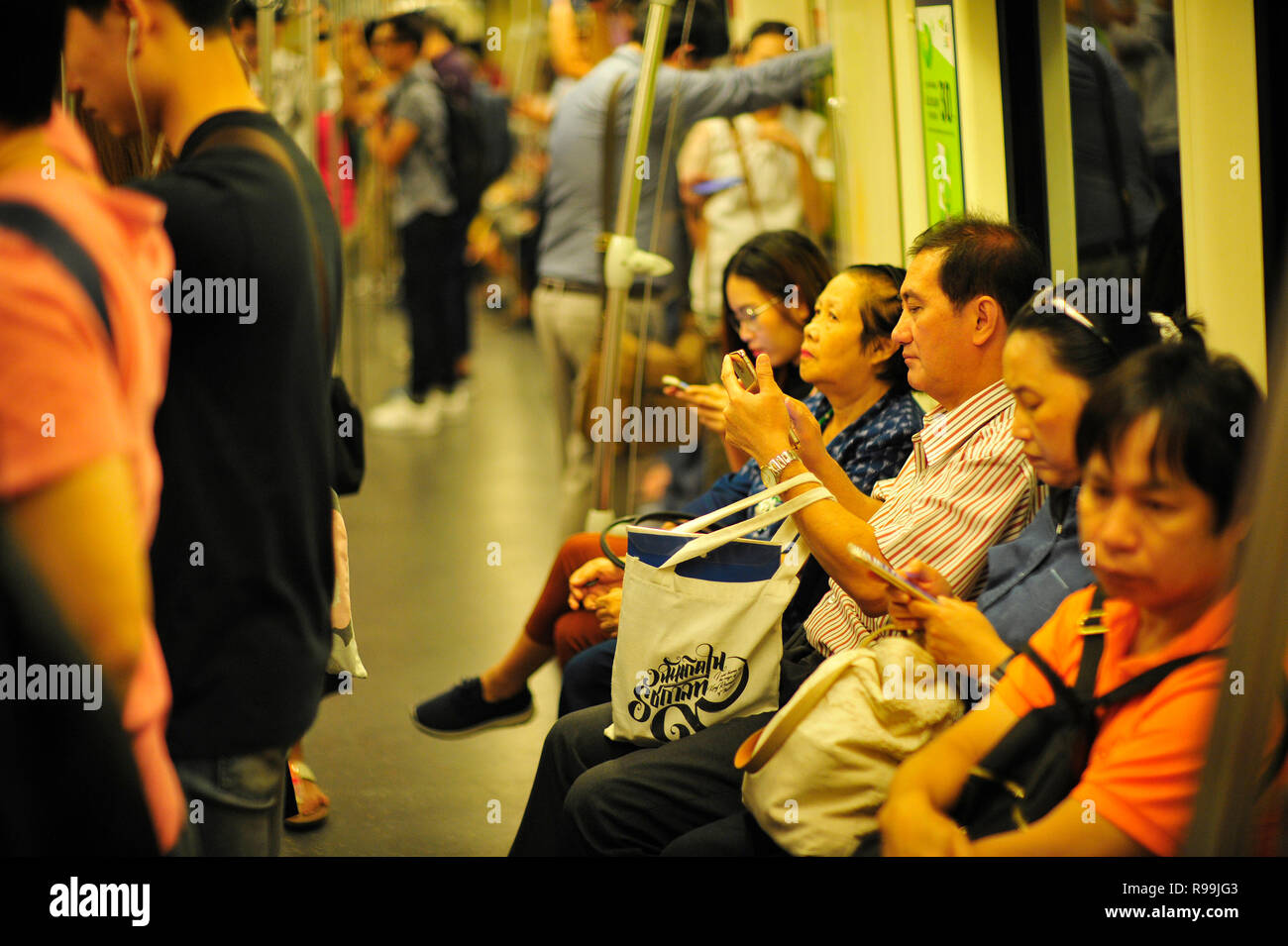 People using technology MRT system Bangkok Thailand Stock Photo - Alamy