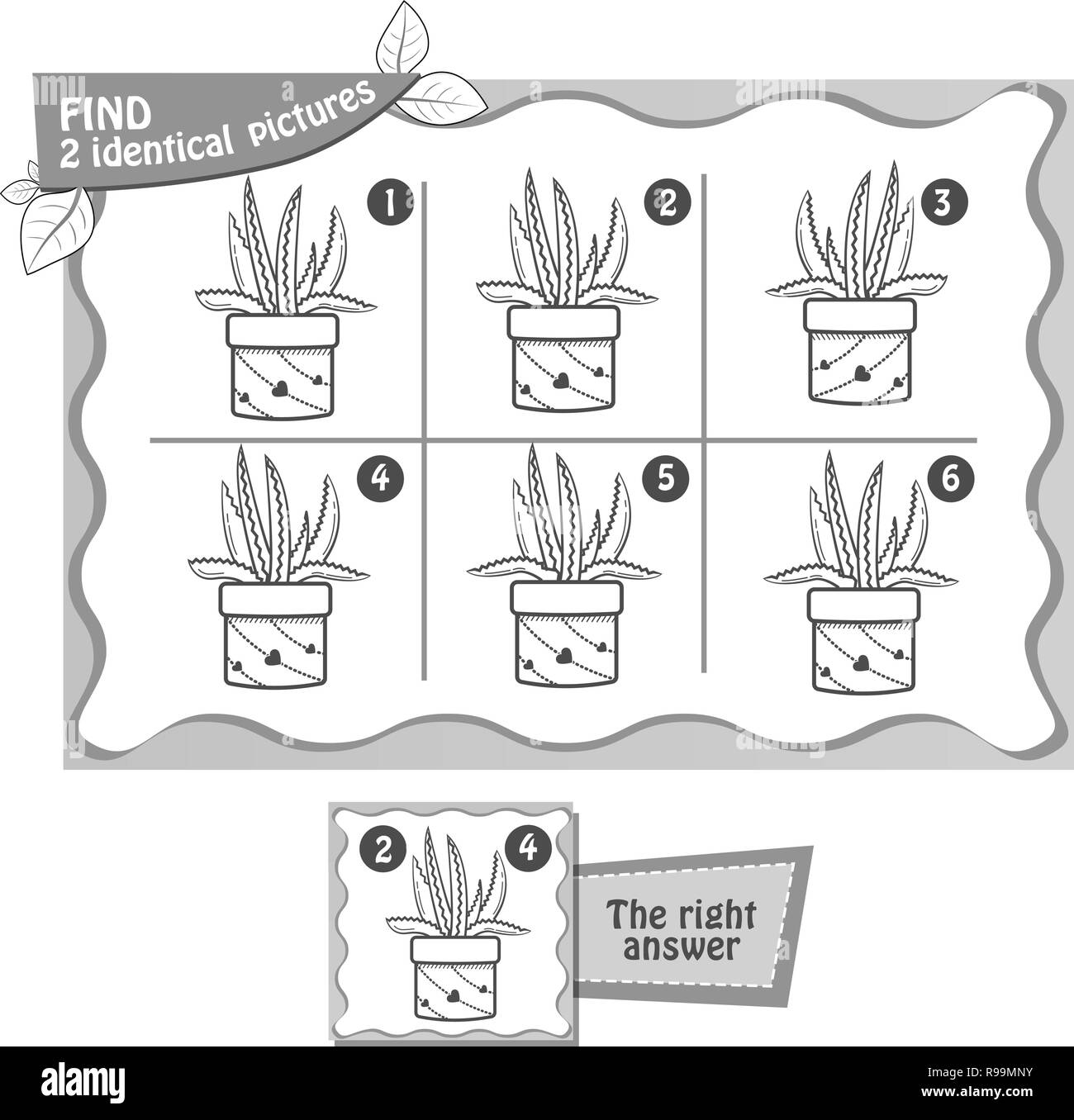 visual game for children and adults. Task game fnd 2 identical pictures ...