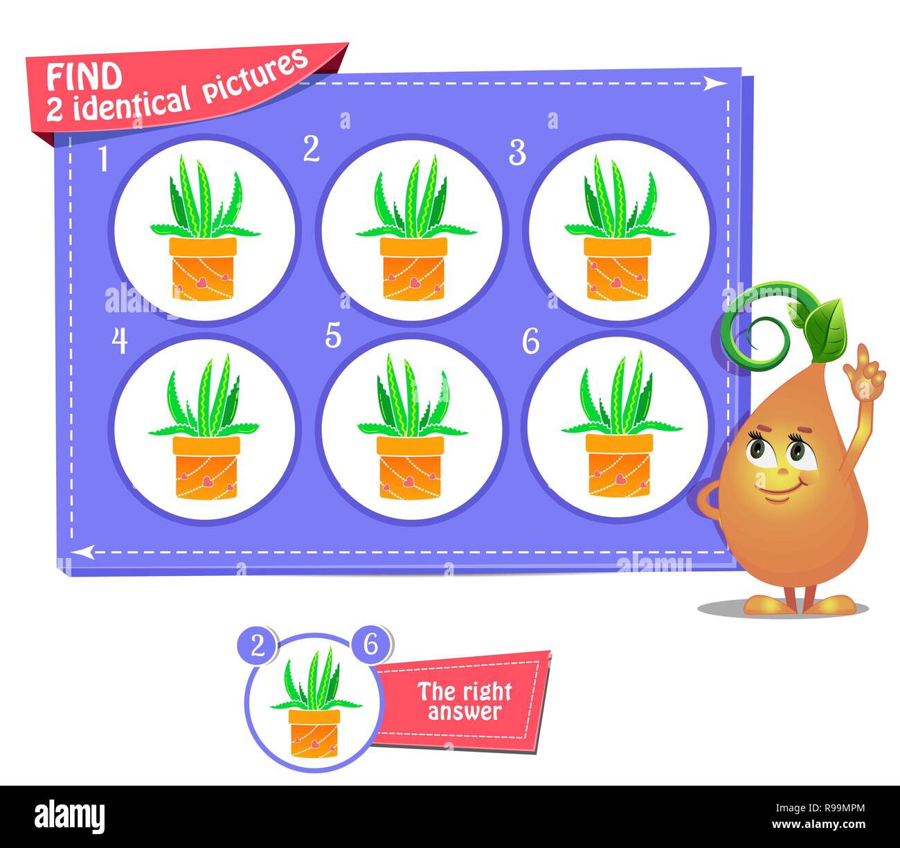 game for children and adults to attention. Task game: fnd 2 identical ...