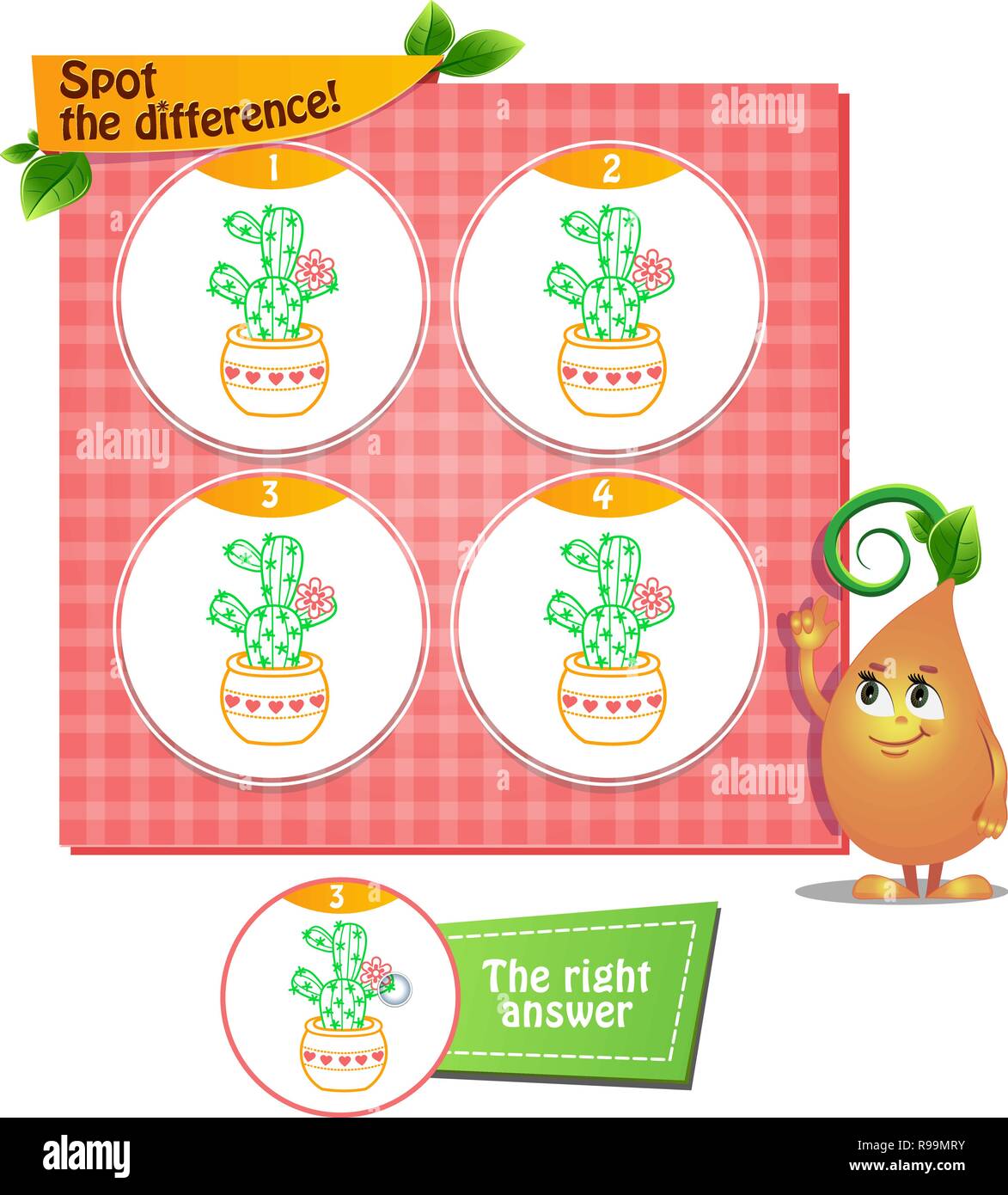 game for children and adults to attention. Task game spot the ...