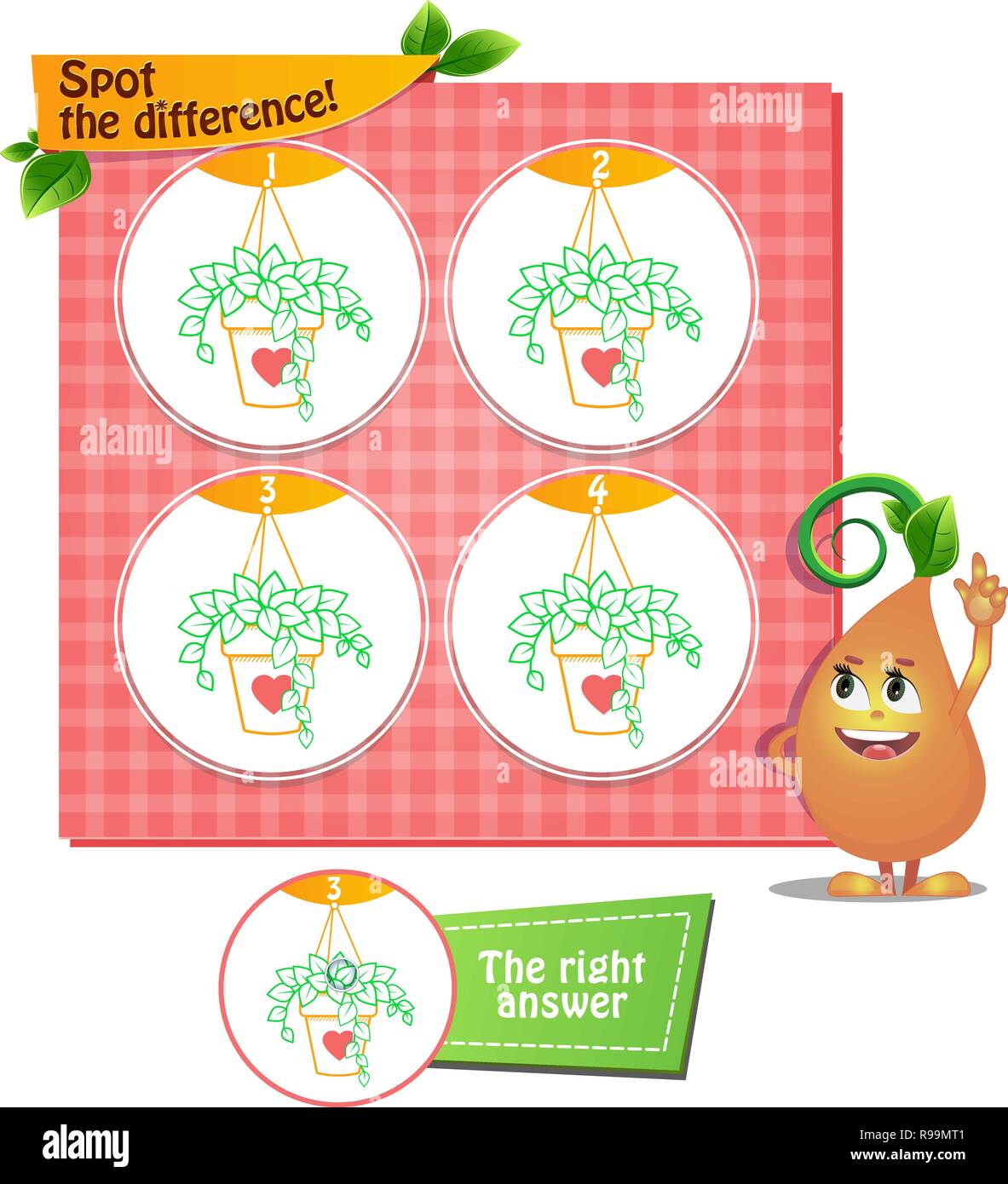 game for children and adults to attention. Task game spot the ...