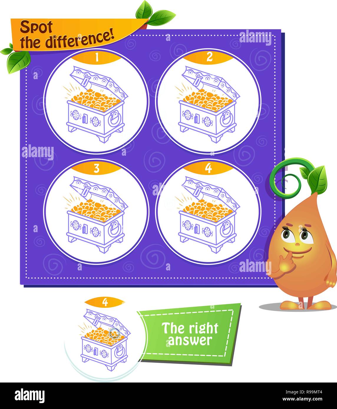 game for children and adults to attention. Task game spot the ...