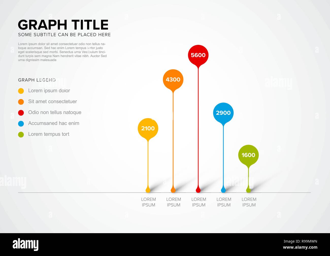 Vector statistics vertical column graph template made from droplet pins ...