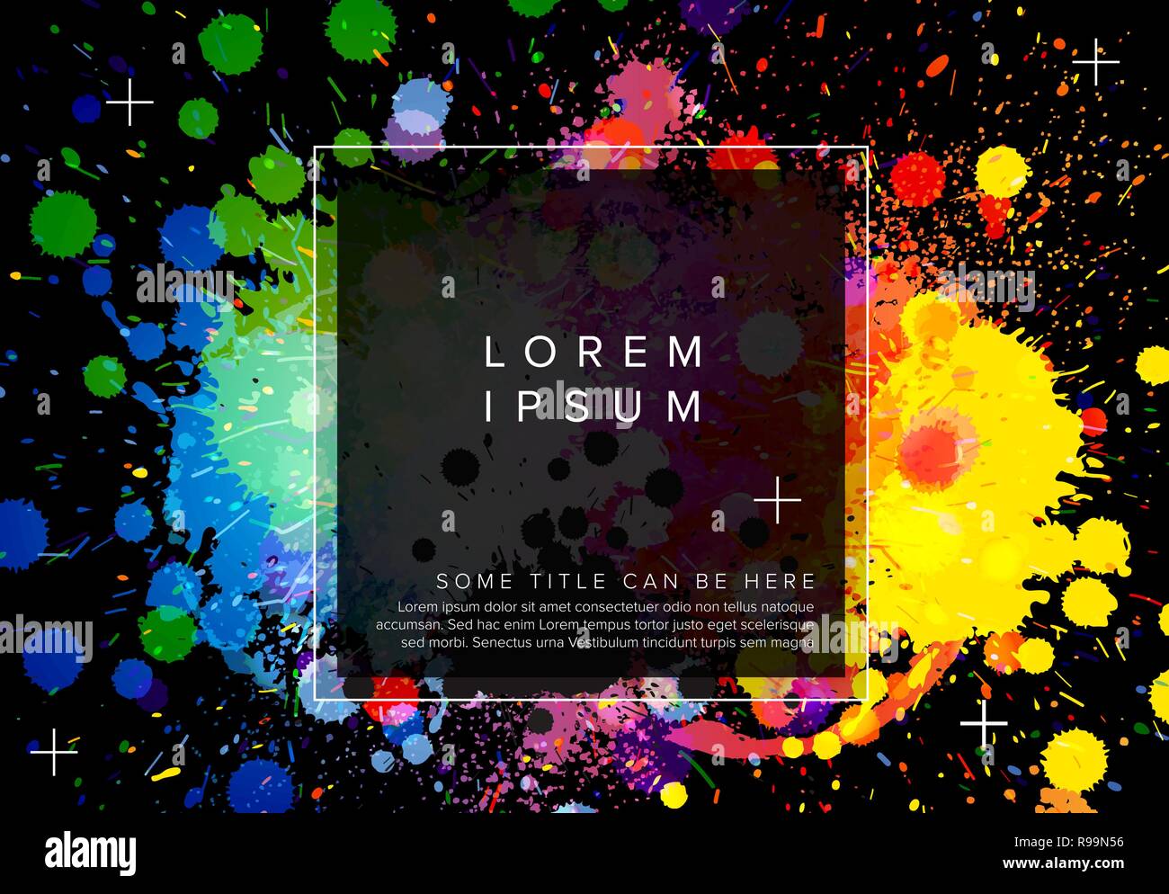 Colorful art poster template with sample content and fresh background ...