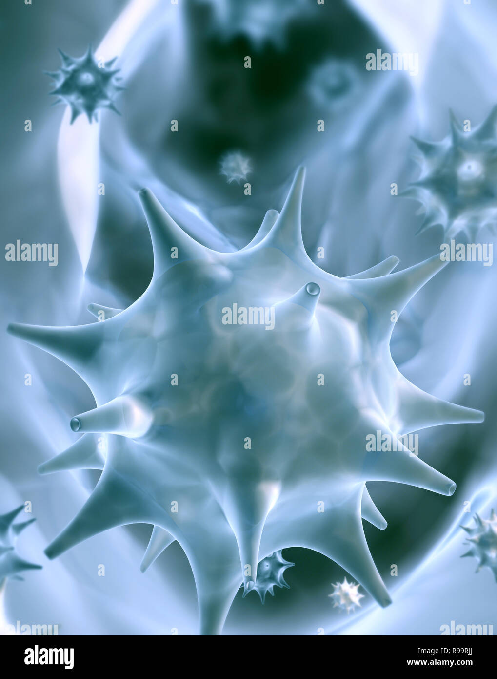 Colony of pathogen viruses - 3d render Stock Photo - Alamy