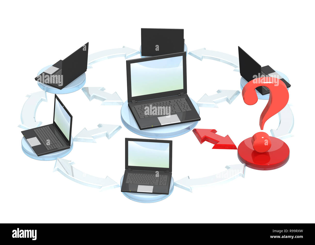 Conceptual image - connection error. Objects isolated over white Stock ...