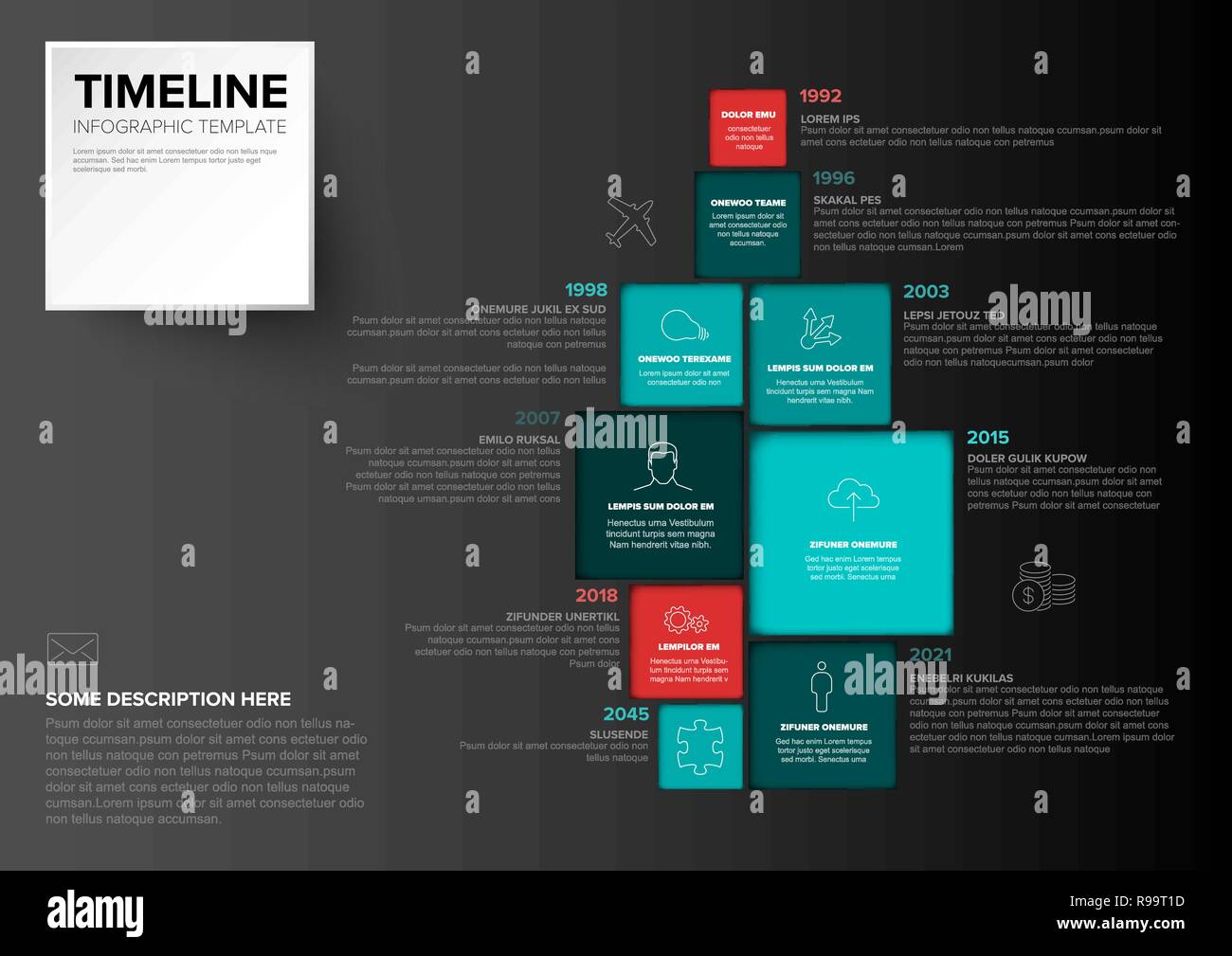 Vector Minimalist colorful vertical timeline Infographic template with ...