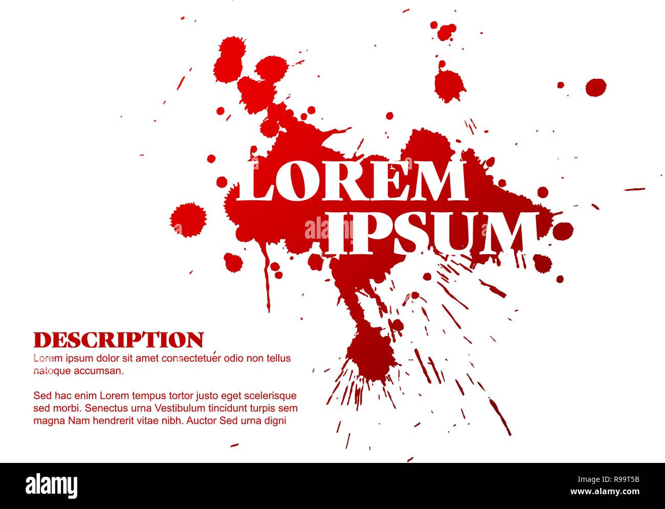 Grunge bloody flyer template with splats and place for your text Stock ...