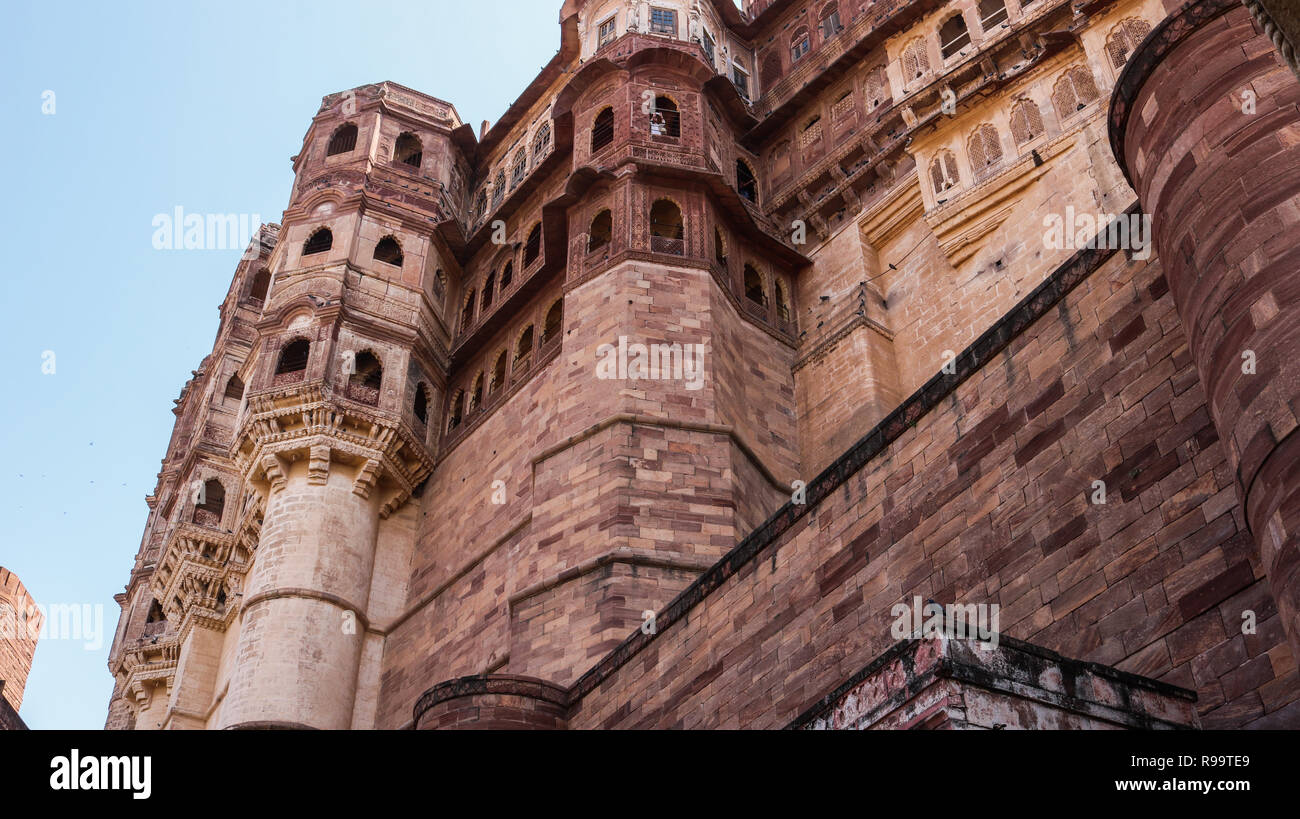 The exterior of Mehrangarh Fort. Mehrangarh or Mehran Fort, located in ...