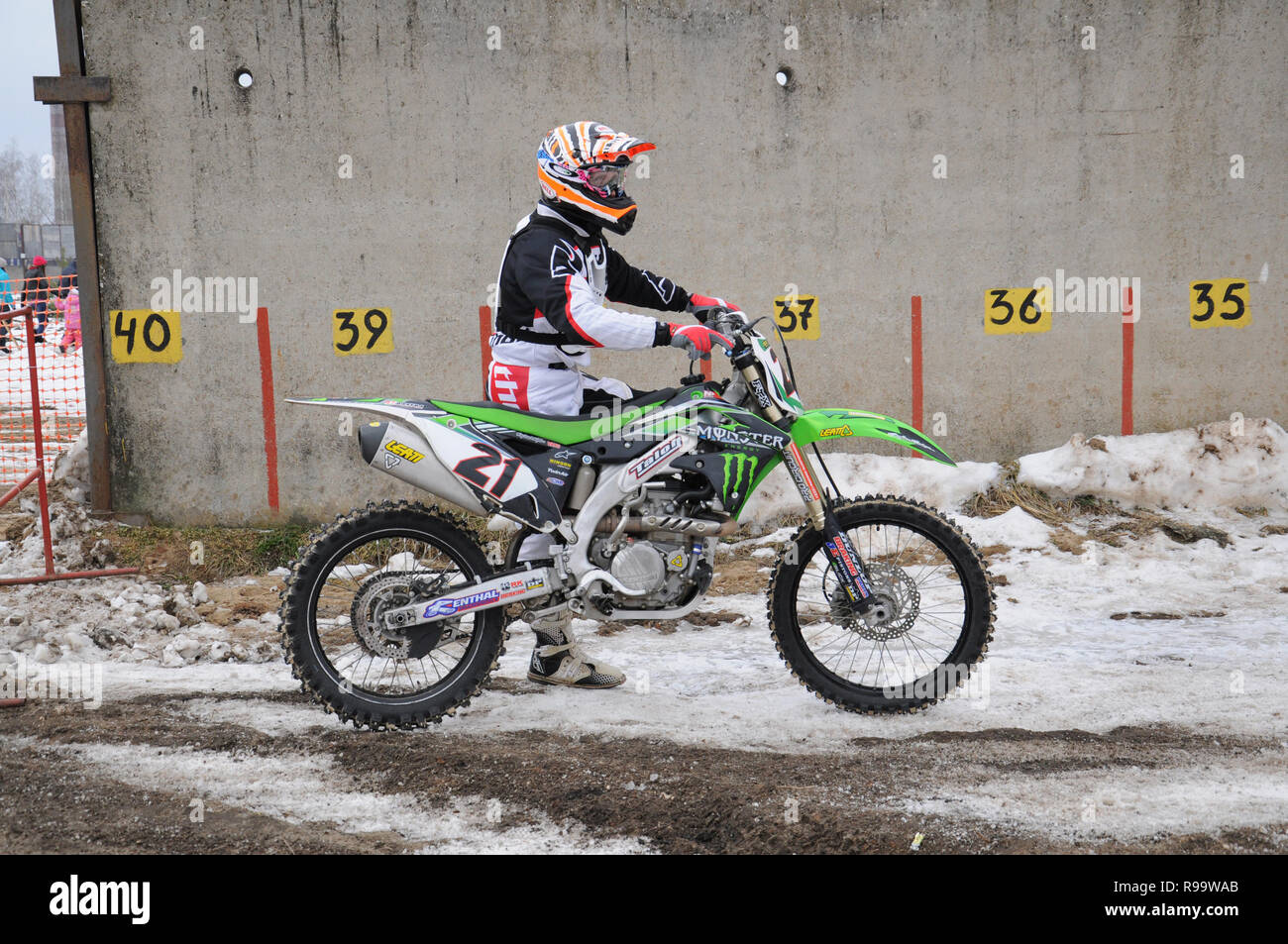 Kovrov, Russia. 22 February 2014. Motocross competitions in the sports ...