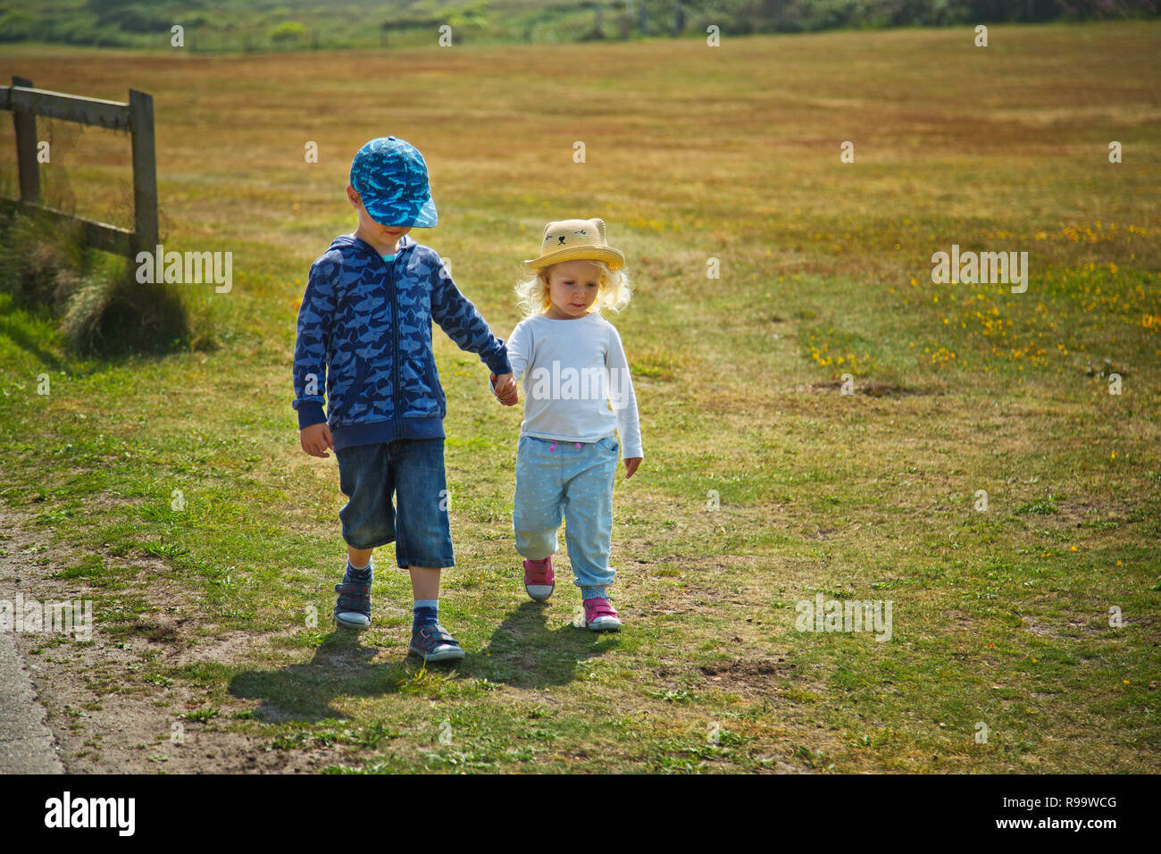two little children holding hand Stock Photo - Alamy