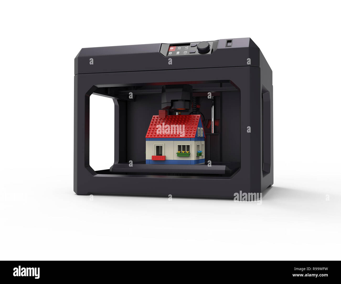 3d printer machine concept, isolated on white,3d rendering,conceptual ...