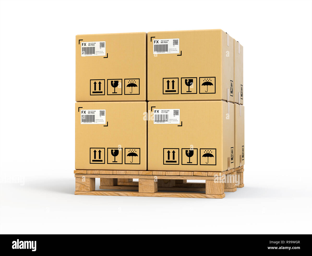 Cardboard boxes on pallets High Resolution Stock Photography and Images ...