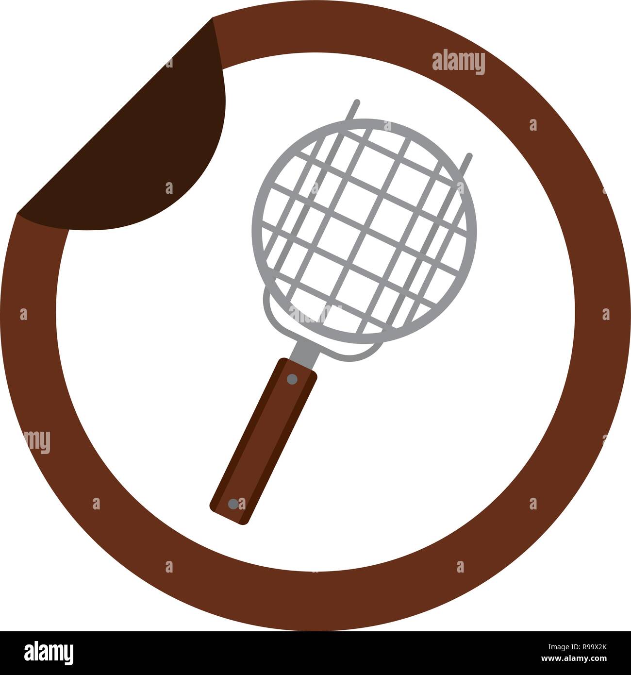 grill utensil kitchen sticker on white background vector illustration ...