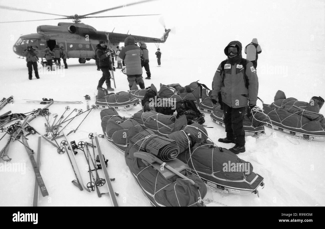 The history of the Arctic. 2003 Barneo ice airfield. It drifts 150 ...