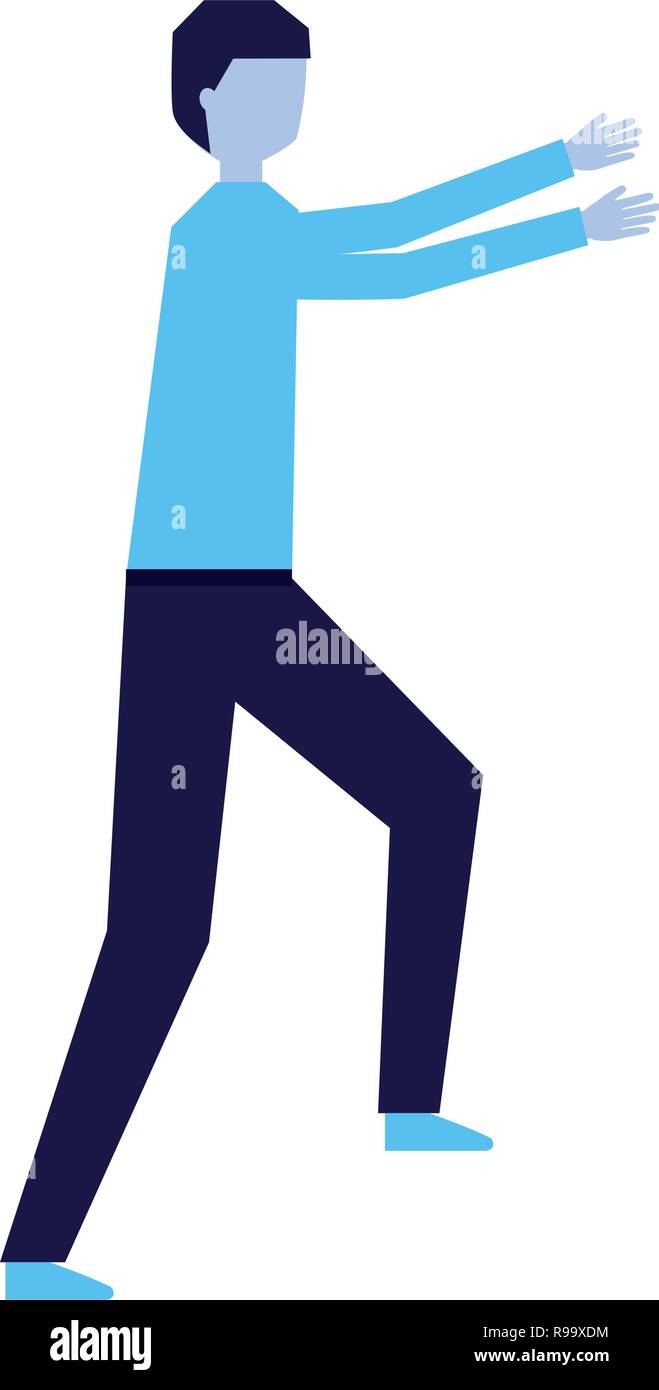 man character standing on white background vector illustration Stock ...