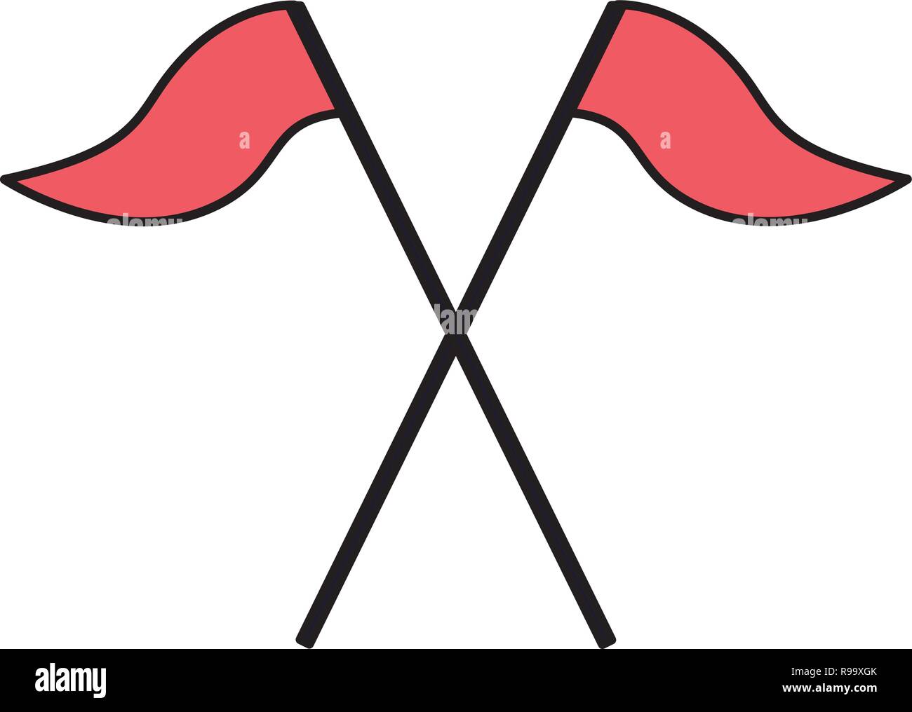 crossed flag symbol on white background vector illustration Stock ...