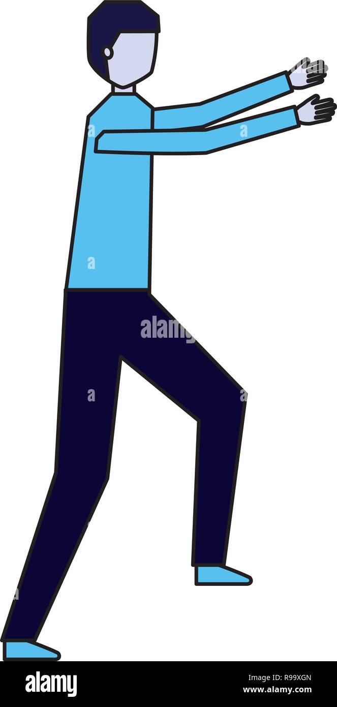 man character standing on white background vector illustration Stock ...