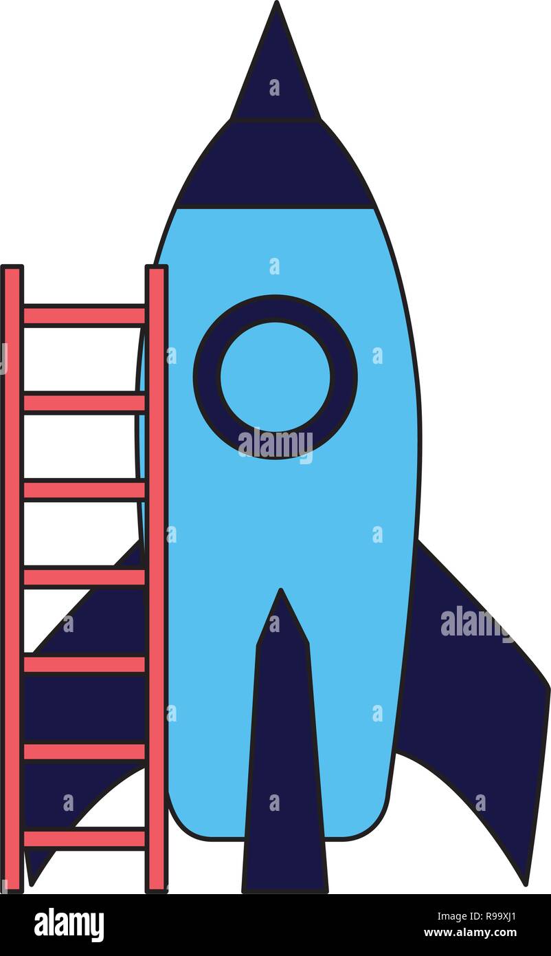 rocket with stairs on white background vector illustration Stock Vector ...