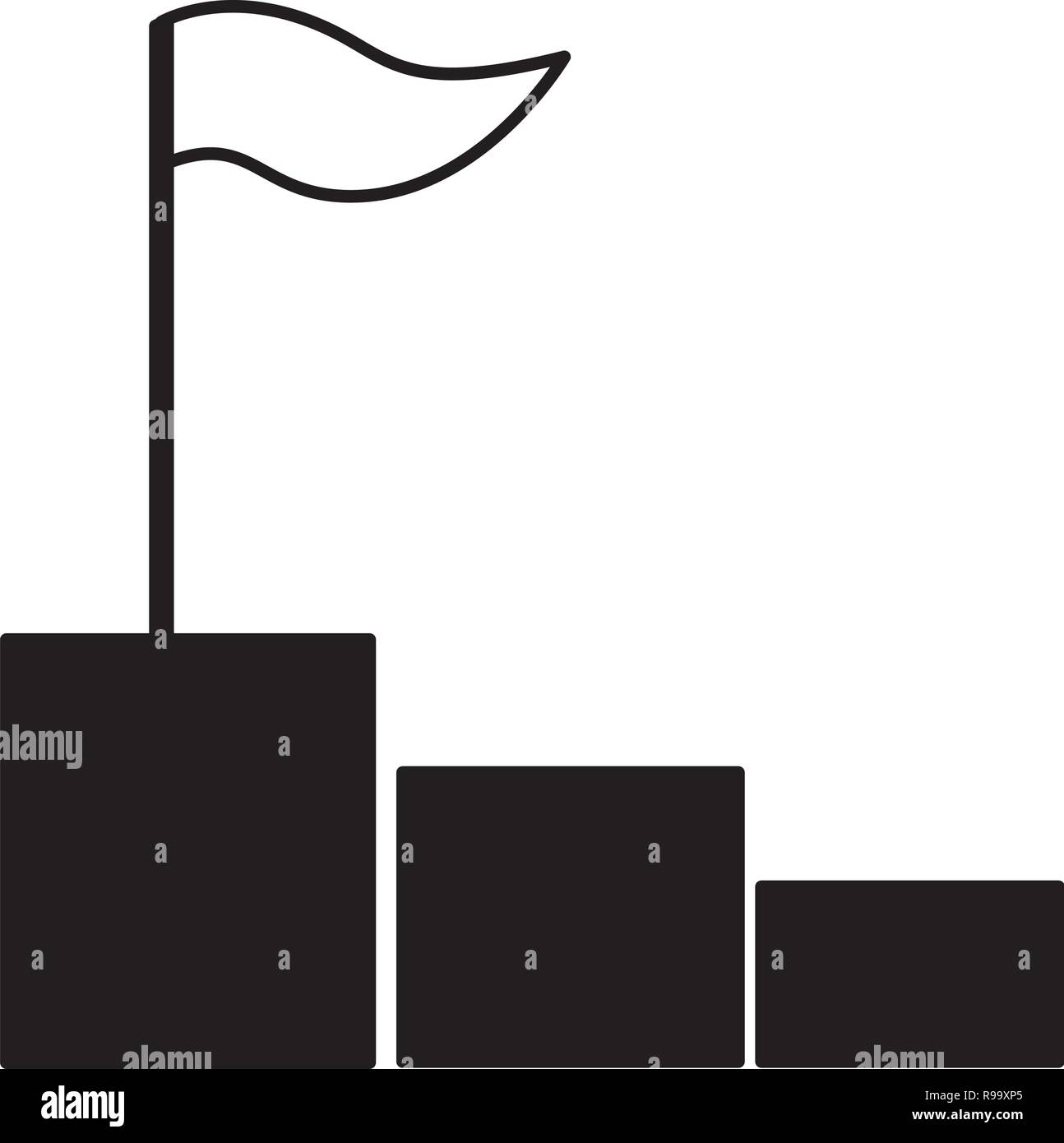 business chart bar with flag vector illustration Stock Vector Image ...