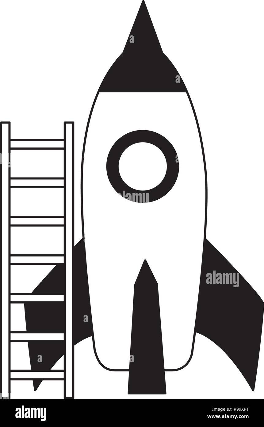 rocket with stairs on white background vector illustration Stock Vector ...
