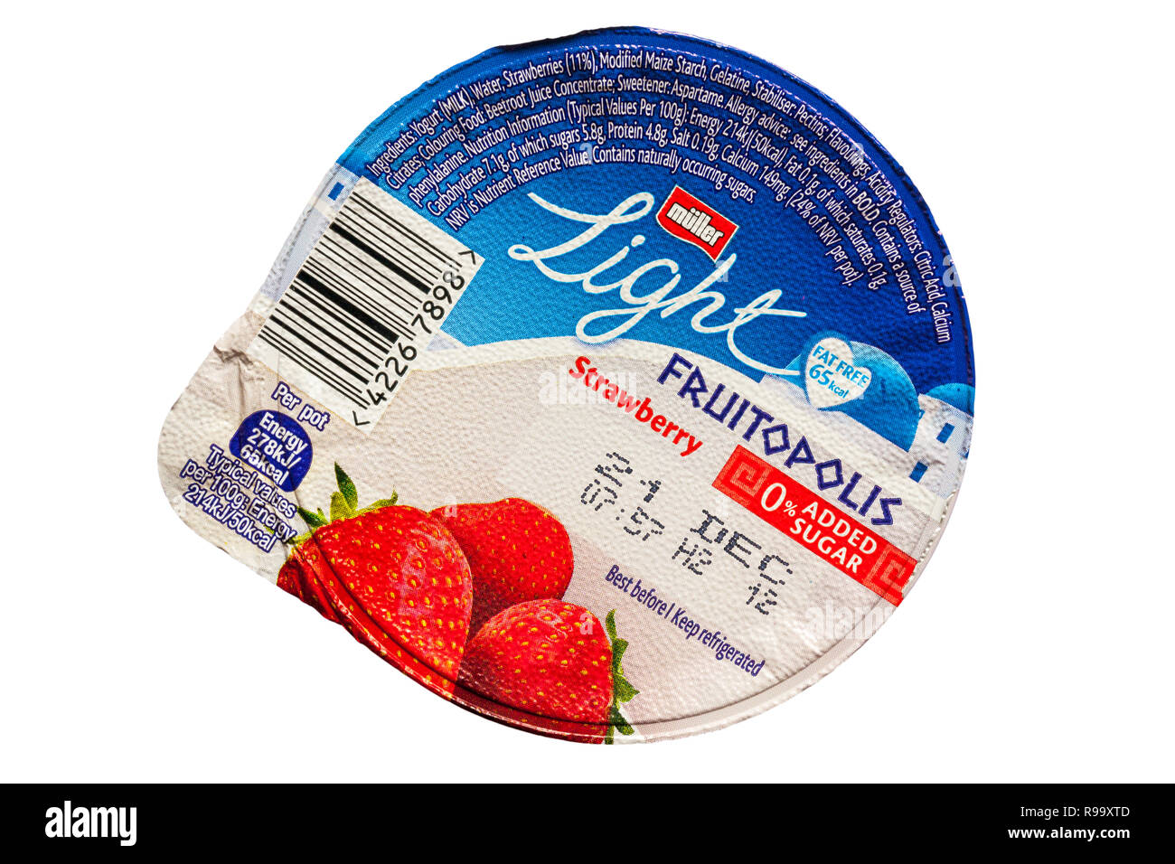 Pot of muller light Fruitopolis Greek Style Yogurt with a real ...