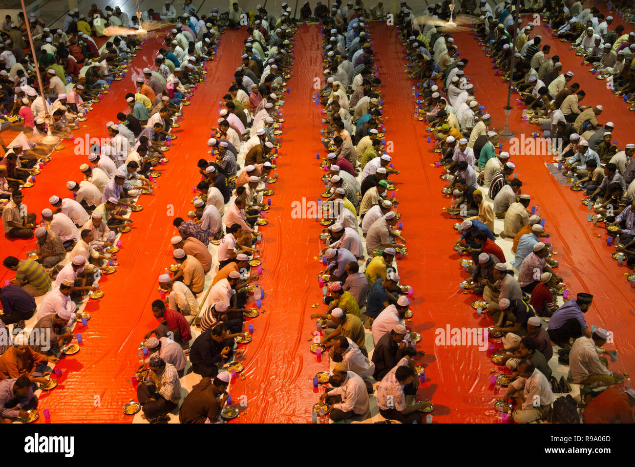 Devotees at a mass-iftar gathering at Baitul Mukarram National Mosque ...