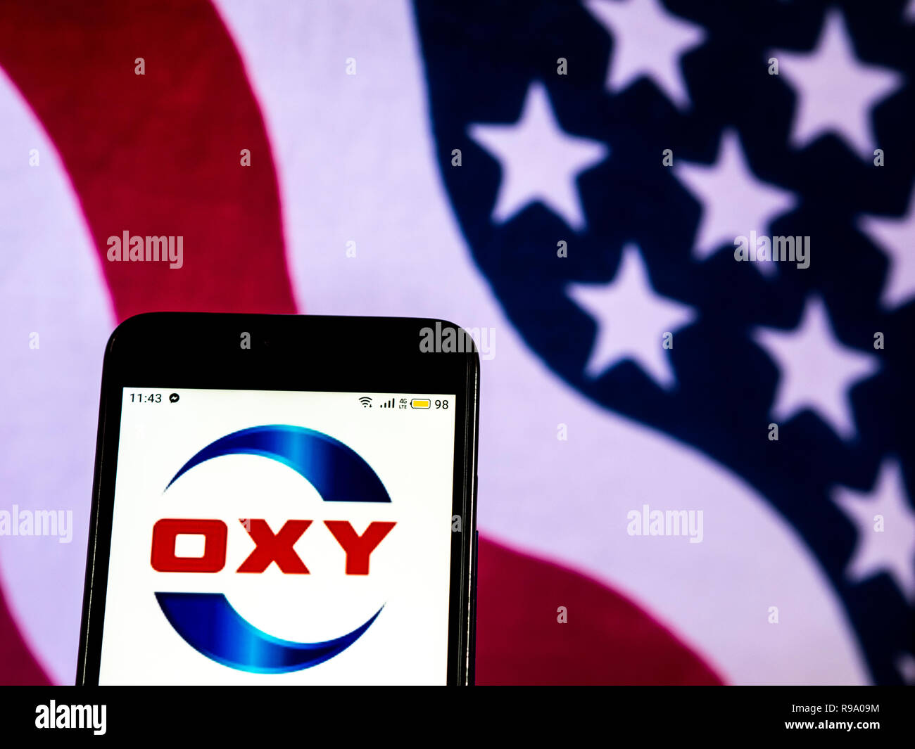 Occidental Petroleum Company logo seen displayed on smart phone Stock ...