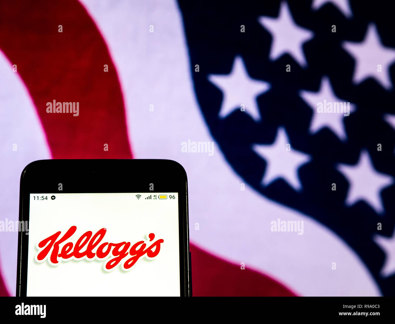 Kellogg's Cookie and cracker manufacturing company logo seen displayed ... Kellogg's Cookie and cracker manufacturing company logo seen displayed ...