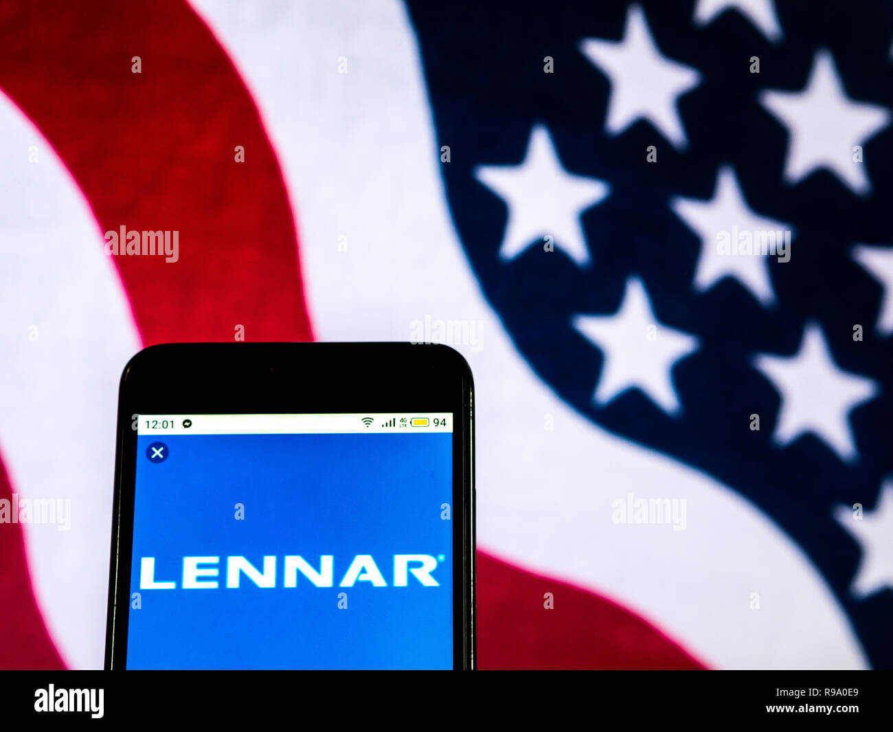 Lennar Corporation Home construction company logo seen displayed on ...