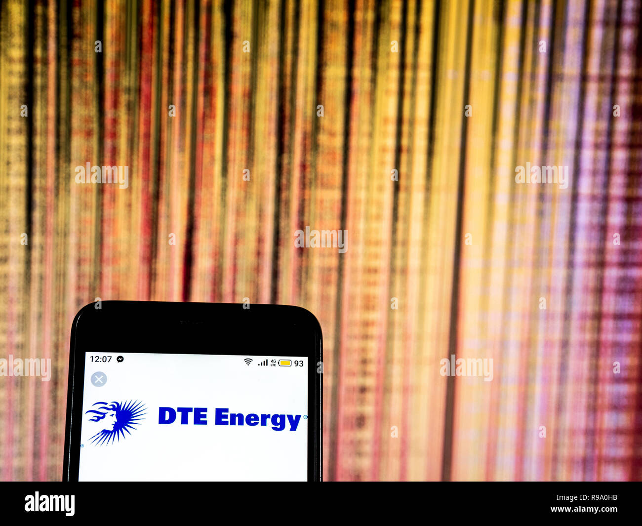 DTE Energy Electric services company logo seen displayed on smart phone ...