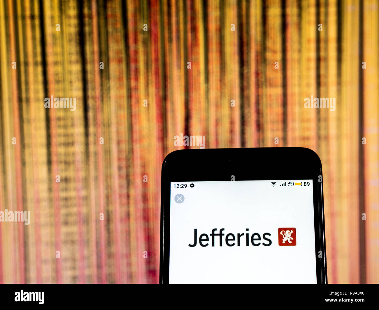 Jefferies Financial Group Company logo seen displayed on smart phone ...