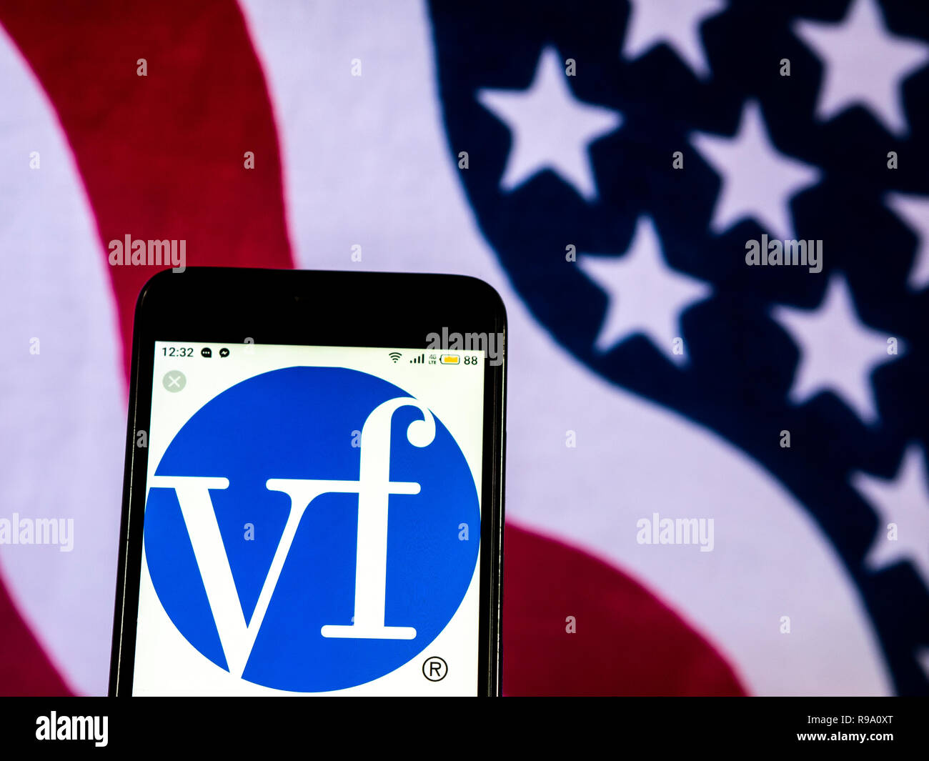 VF Corporation Apparel company logo seen displayed on smart phone Stock ...