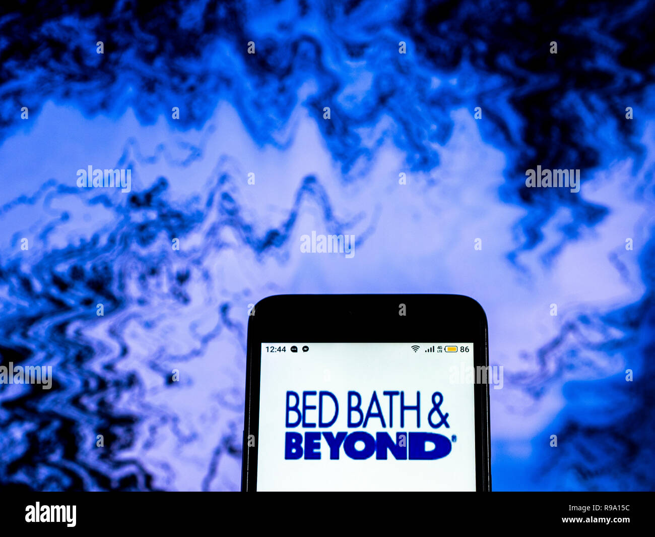 Bed Bath & Beyond Retail-store company logo seen displayed on smart ...