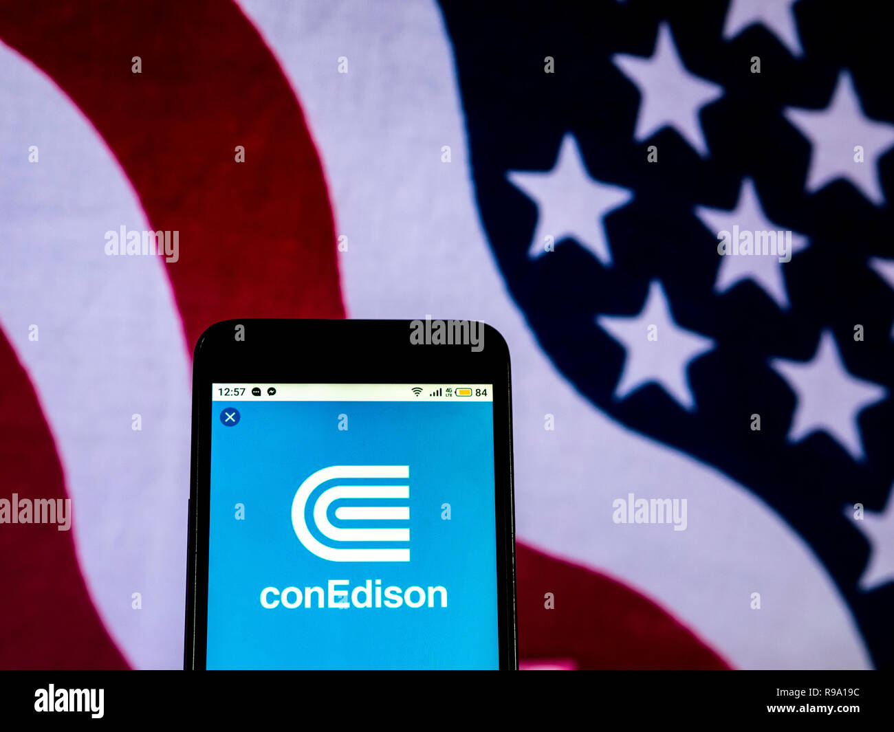Consolidated Edison Energy company logo seen displayed on smart phone ...