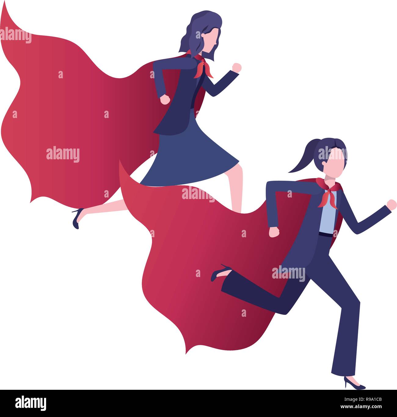 business women with hero coat character Stock Vector Image & Art - Alamy