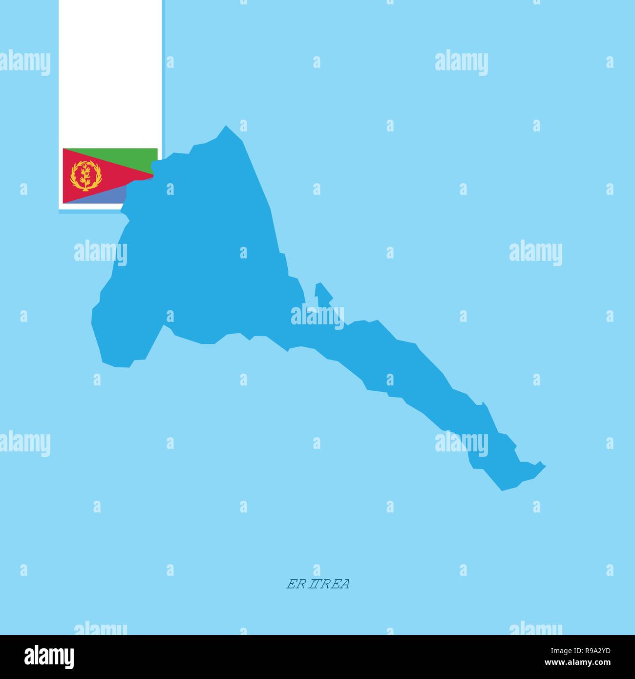 Eritrean flag map hi-res stock photography and images - Alamy