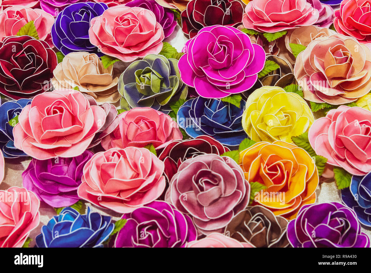 Silk Roses Flowers Background Stock Photo - Alamy