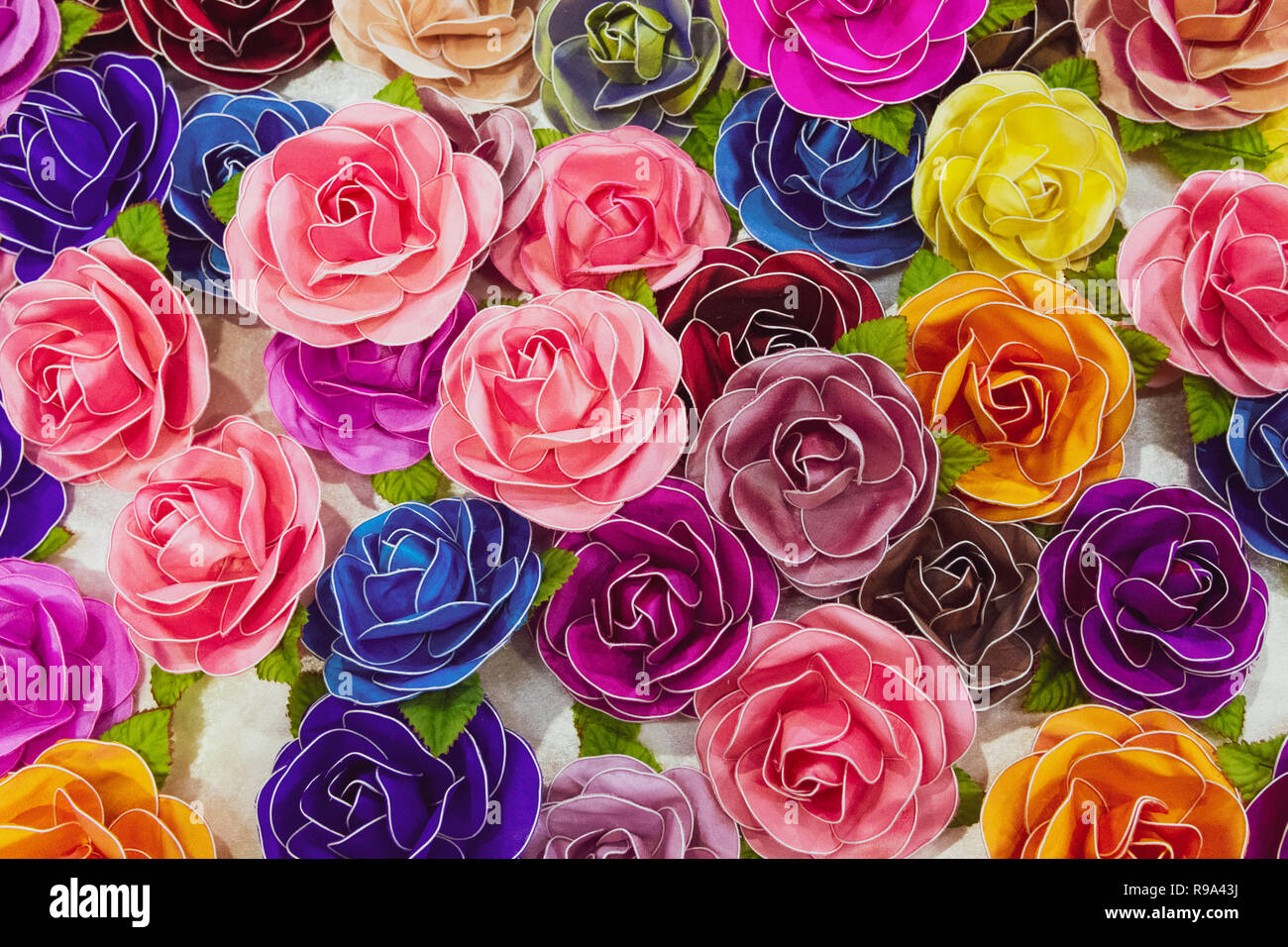 Silk Roses Flowers Background Stock Photo - Alamy