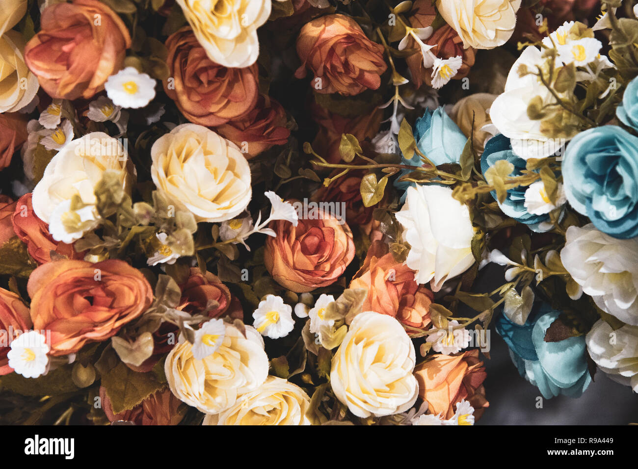 Plastic Roses Flowers Background Stock Photo - Alamy