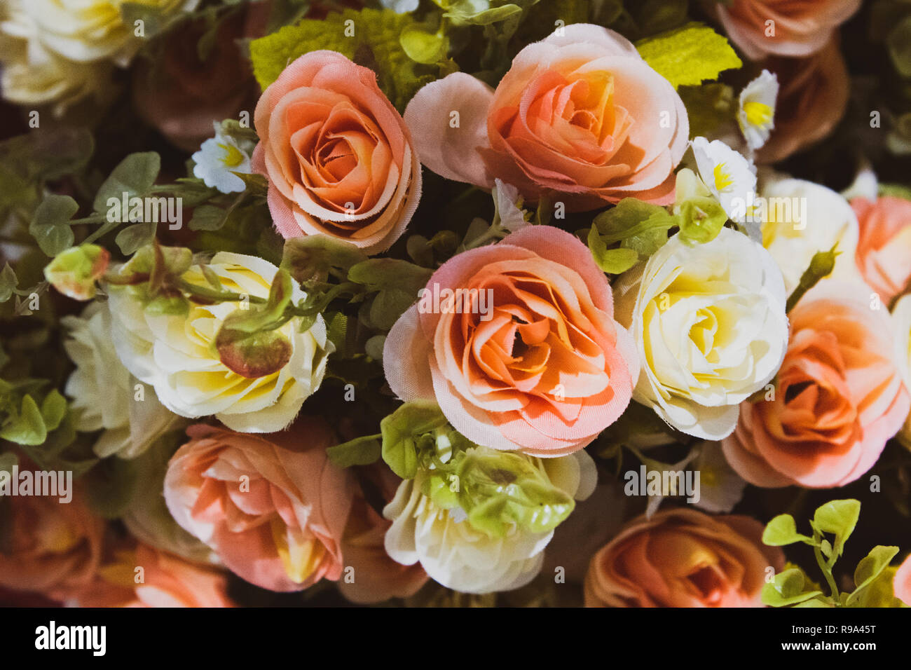 Plastic Roses Flowers Background Stock Photo - Alamy