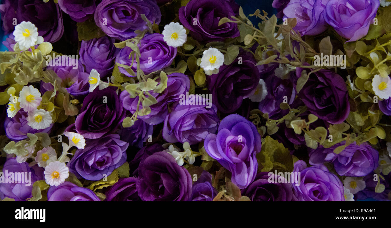 Plastic Roses Flowers Background Stock Photo - Alamy