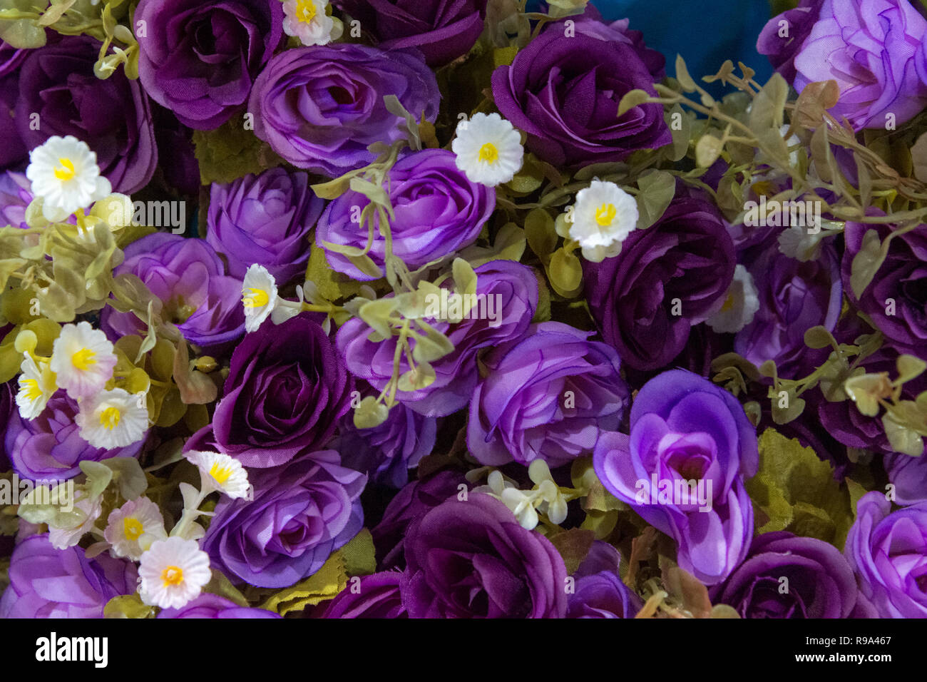 Plastic Roses Flowers Background Stock Photo - Alamy